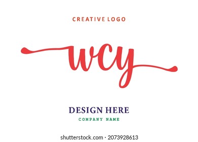 Wcy Lettering Logo Simple Easy Understand Stock Vector (Royalty Free ...