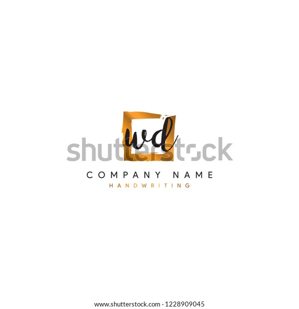 Wd Initial Signature Style Stock Vector (Royalty Free) 1228909045