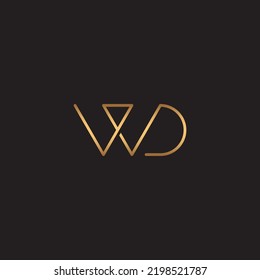 Wd Monogram Logo Monoline Style Gold Stock Vector (Royalty Free ...