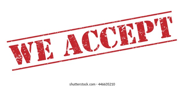 We Accept Vector Stamp On White Stock Vector (Royalty Free) 446635210 ...