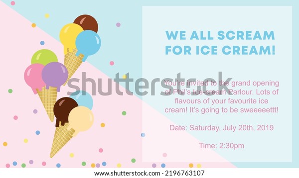 We All Scream Ice Cream Vector Stock Vector (Royalty Free) 2196763107 ...