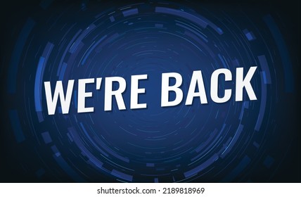 We Back Word Vector Illustration Blue Stock Vector (Royalty Free ...