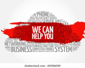 We Can Help You Word Cloud Stock Vector (Royalty Free) 439306939 ...