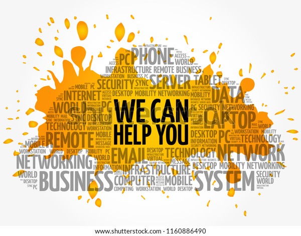 We Can Help You Word Cloud Stock Vector (Royalty Free) 1160886490