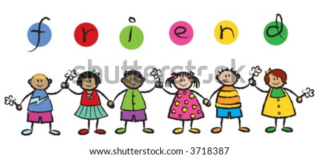 We FRIENDS Vector Cartoon Illustration Multi Stock Vector (Royalty Free ...