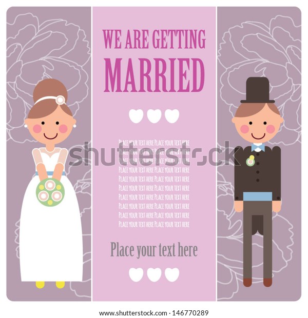 We Getting Married Wedding Invitation Card庫存向量圖（免版稅）146770289 ...