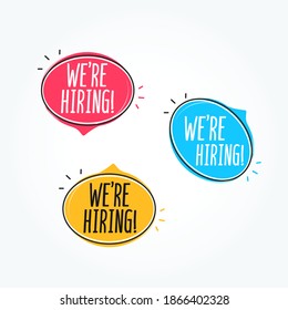 We Hiring Casual Labels Set Stock Vector (Royalty Free) 1866402328 ...