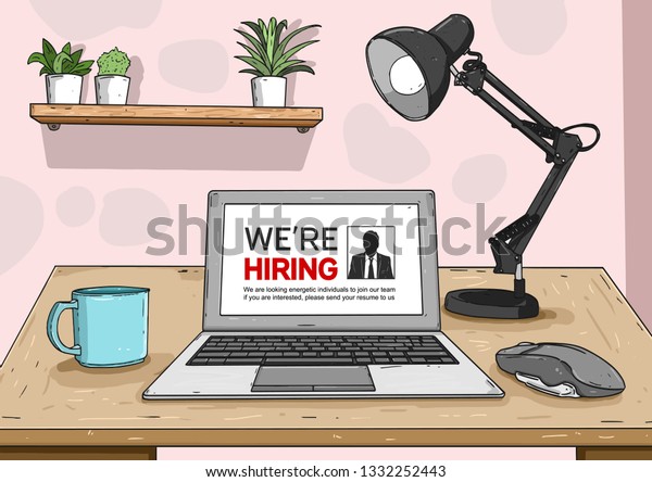 We Hiring Design Free Hand Drawing Stock Vector (Royalty Free) 1332252443
