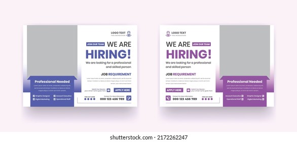 We Hiring Job Vacancy Horizontal Flyer Stock Vector (Royalty Free ...