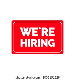 We Hiring Lettering Red Rectangle Stock Vector (Royalty Free) 1033151329