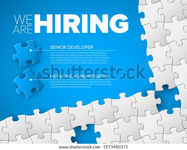 We Hiring Minimalistic Blue Flyer Template Stock Vector (Royalty Free ...
