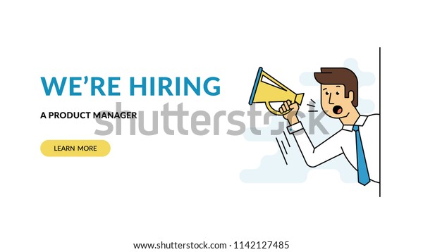 We Hiring Product Manager Flat Concept Stock Vector (Royalty Free ...