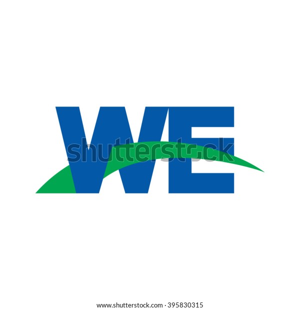We Initial Overlapping Swoosh Letter Logo Stock Vector (Royalty Free ...