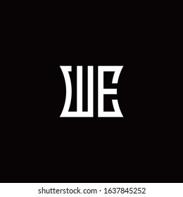 We Monogram Logo Curved Side Style Stock Vector (Royalty Free ...