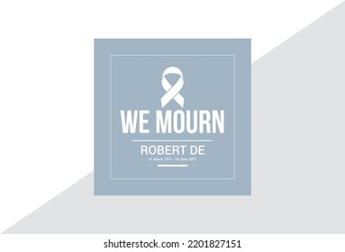 We Mourn Social Media Post Template Stock Vector (Royalty Free ...