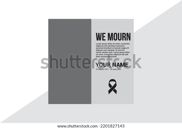 We Mourn Social Media Post Template Stock Vector (Royalty Free ...