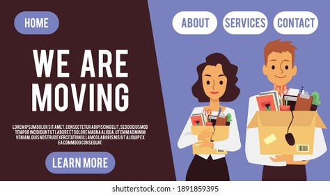We Moving Office Move Website Banner Stock Vector (Royalty Free ...