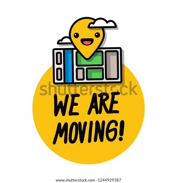 We Moving Poster Location Pin Map Stock Vector (Royalty Free ...