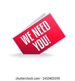 We Need You Announcement Label Stock Vector (Royalty Free) 1410403190 ...