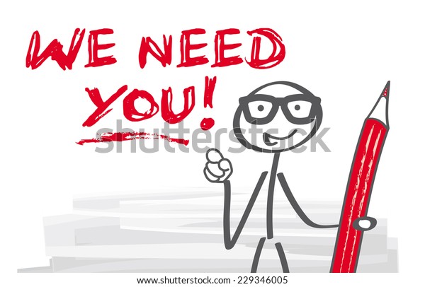 We Need You Stick Figure Pointing 库存矢量图（免版税）229346005 | Shutterstock