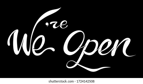We Open Lettering Phrase Created Vector Stock Vector (Royalty Free ...