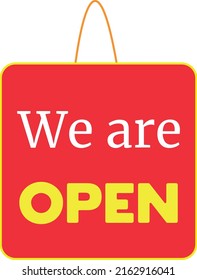 We Open Sign Vector Illustration White Stock Vector (Royalty Free ...