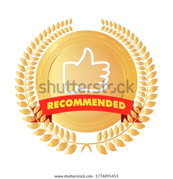 We Recommend Golden Label Ribbon Thumbs Stock Vector (Royalty Free ...