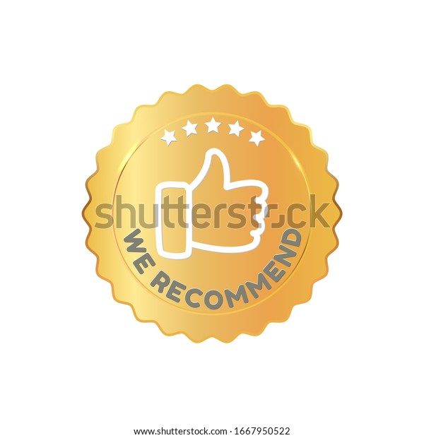 We Recommend Golden Label Thumbs Inside Stock Vector (Royalty Free ...