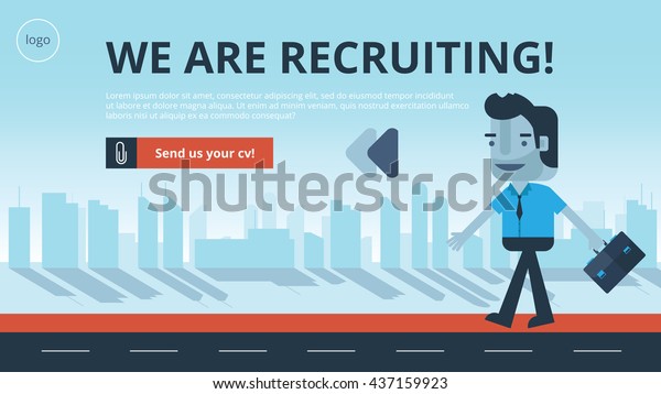 We Recruiting Landing Page Banner New Stock Vector (Royalty Free) 437159923