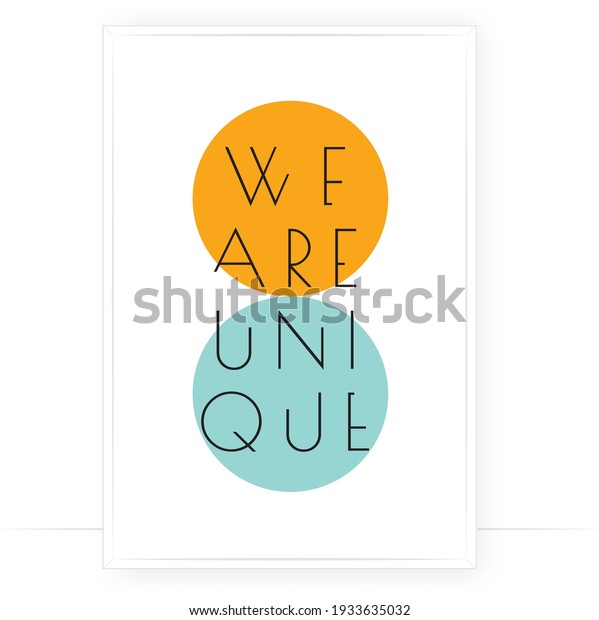 We Unique Vector Motivational Inspirational Positive Stock Vector ...