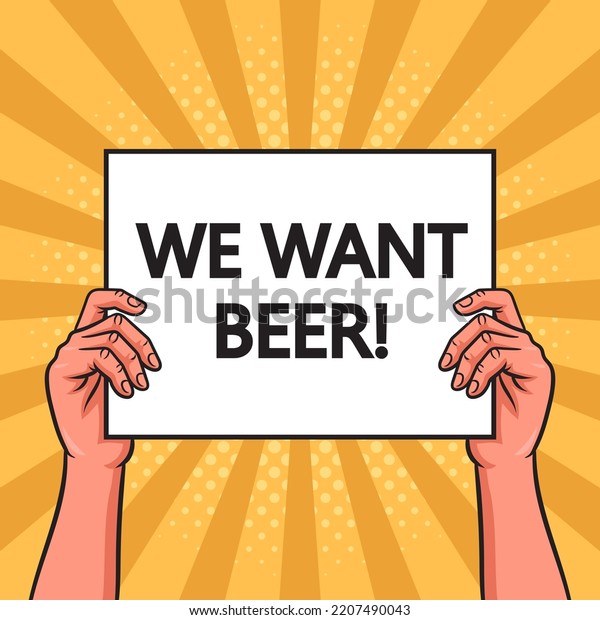 We Want Beer Poster Hands Pinup Stock Vector (Royalty Free) 2207490043 ...