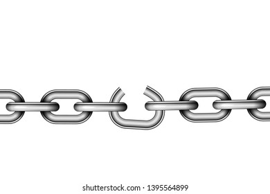 Weak Link Glossy Metallic Chain Isolated Stock Vector (Royalty Free ...