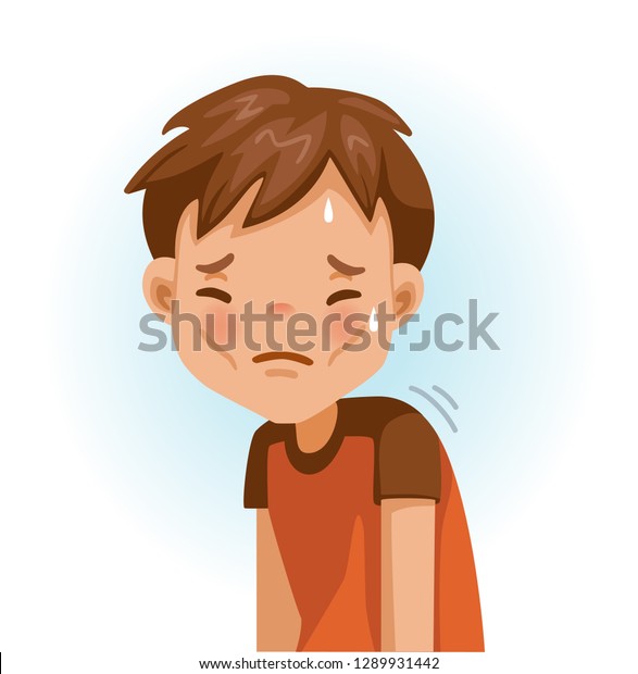 Weak Little Boy Slim Fatigue Discomfort Stock Vector (Royalty Free ...