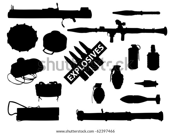 Weapon Collection Explosives Stock Vector (Royalty Free) 62397466 ...