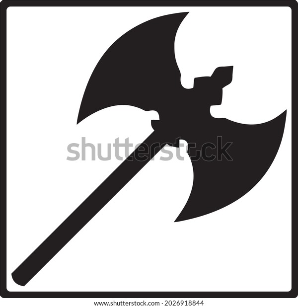 Weapon Double Edge Axe Icon Vector Stock Vector (Royalty Free ...