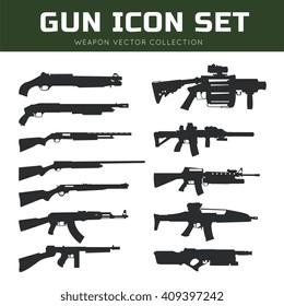 Weapon Gun Icons Set: เวกเตอร์สต็อก (ปลอดค่าลิขสิทธิ์) 409397242 ...