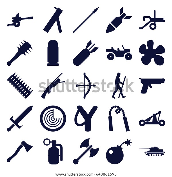 Weapon Icons Set Set 25 Weapon Stock Vector (Royalty Free) 648861595 ...