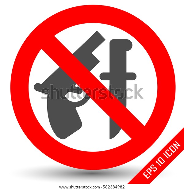 Weapon Prohibited Icon Forbidding Vector Signs: เวกเตอร์สต็อก (ปลอดค่า ...