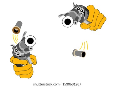 Weapon Revolver Shown Perspective Stock Vector (Royalty Free ...