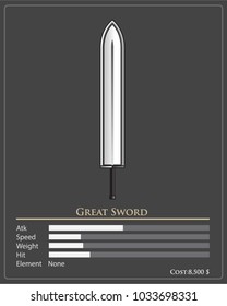 Vektor Stok Weapons Sword Items Game Design Vector (Tanpa Royalti ...