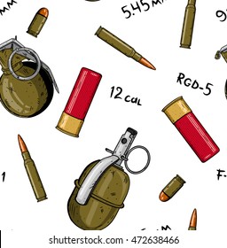 Weapons Pattern Military Seamless Pattern Stock Vector (Royalty Free ...