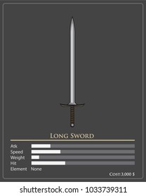 Vektor Stok Weapons Sword Items Game Design Vector (Tanpa Royalti ...