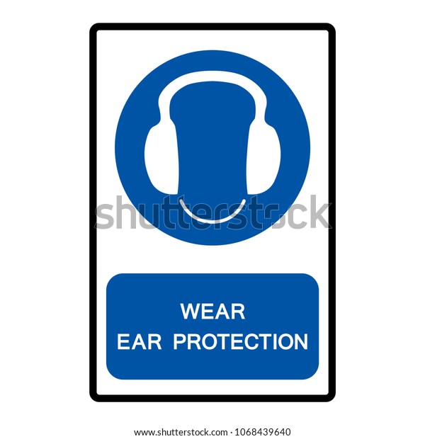 Wear Ear Protection Symbol Vector Illustration Stock Vector (Royalty ...