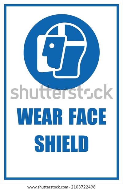 Wear Face Shield Sign Vector Design Stock Vector (Royalty Free ...