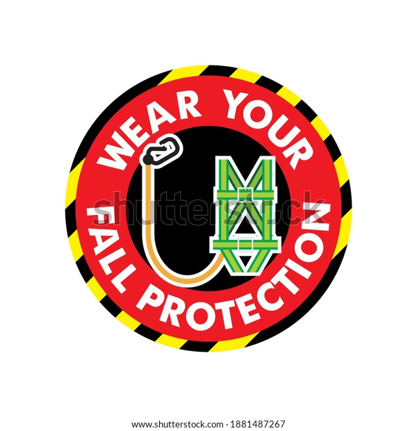 Wear Fall Protection Safety Message Design Stock Vector (Royalty Free ...