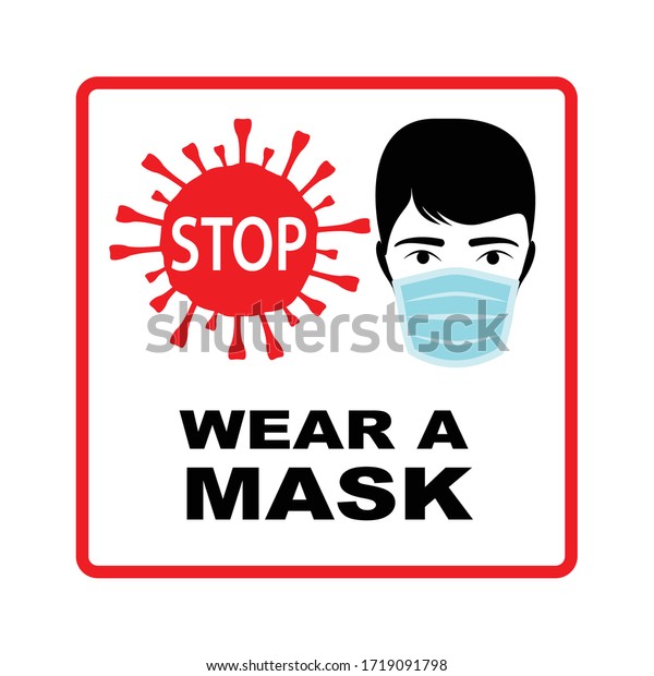 Wear Mask Stop Sign Vector Design Stock Vector (Royalty Free ...