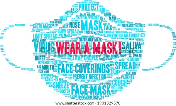 Wear Mask Word Cloud On White Stock Vector (Royalty Free) 1901329570