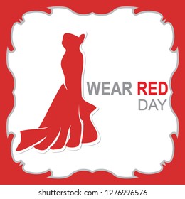 Wear Red Day Background Long Dress Stock Vector (Royalty Free ...