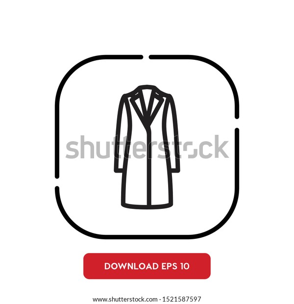 Wear Symbol Coat Outline Vector Icon: vector de stock (libre de ...