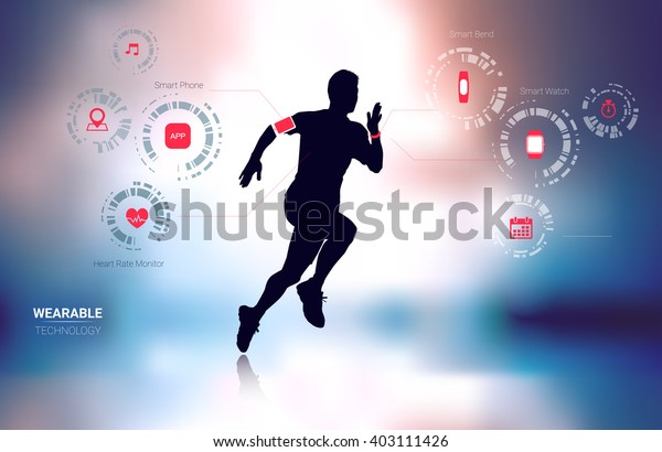 Wearable Technology Fitness Tracker Smart Phone Stock Vector (Royalty ...